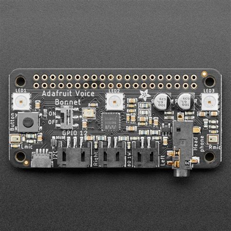Adafruit Voice Bonnet For Raspberry Pi Two Speakers Two Mics The