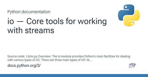 io — Core tools for working with streams — Python 3.15.0a0 documentation