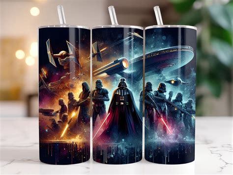 Tumbler Wrap Star Wars Darth Vader PNG Oz Watercolor Splash Digital Design High Resolution