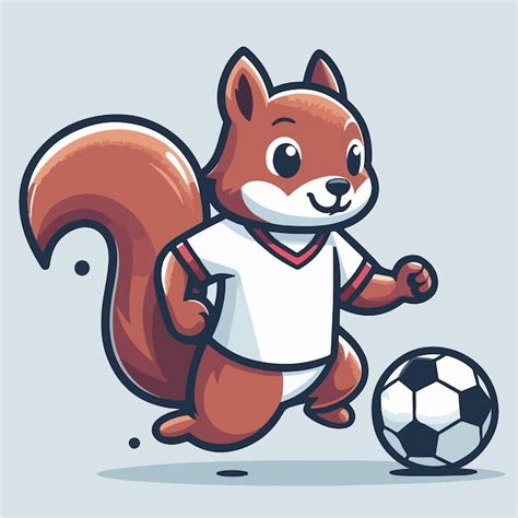 Premium Vector Illustration Of A Squirrel Playing Ball With A Cartoon