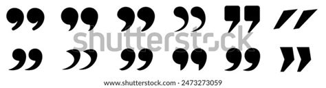 Collection Different Styles Black Quotation Marks Stock Vector Royalty