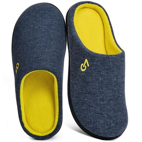 Veracosy Mens Two Tone Memory Foam House Slippers Indoor Outdoor
