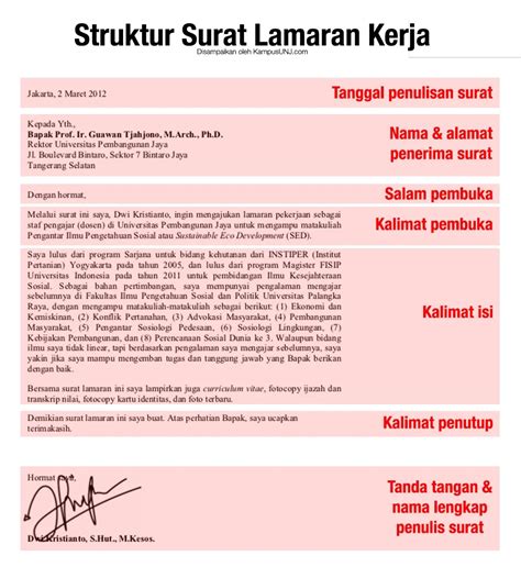 3 Contoh Surat Lamaran Kerja Di PT Yang Baik Dan Benar