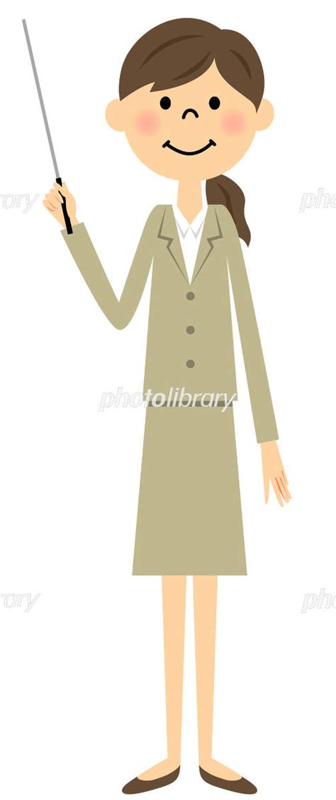 スーツの女性（全身） 指し棒 イラスト素材 4196509 フォトライブラリー Photolibrary