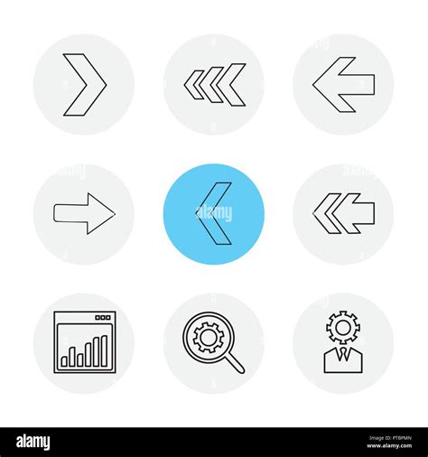 Graph Setting Gear Arrows Directions Left Right Pointer