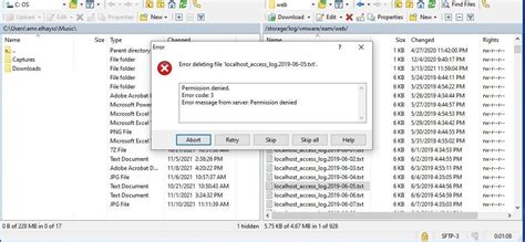 permission denied error while deleting old log files r vmware