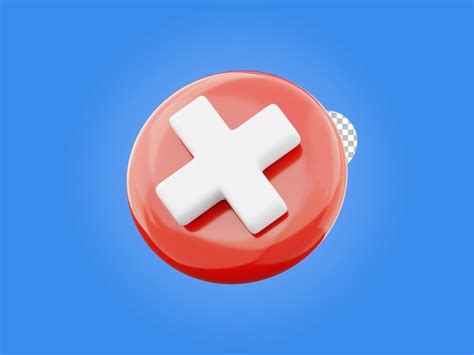 premium psd cross mark icon wrong button ellipse shape 3d render
