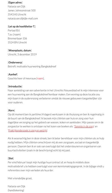 Voorbeeld Motivatiebrief Huurwoning 2025 Brief Woning Huren