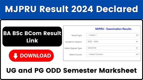 Mjpru Result 2024 How To Check Ba Bsc Bcom Ma Llb Semester Results
