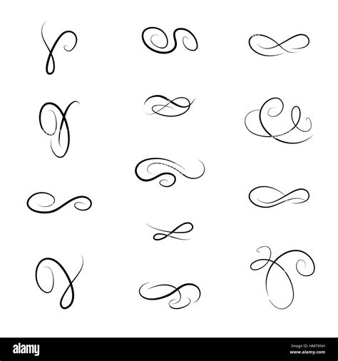 Calligraphic Flourish Design Elements Page Decoration Doodle Vignette