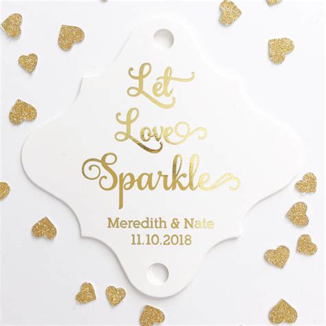 Wedding Favor Tags Sparkler Tags Gold Foil Let Love Sparkle Etsy