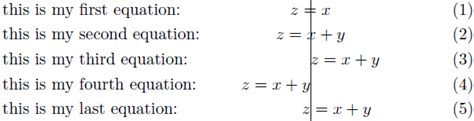 Horizontal Alignment Left Align Equation Description Tex Latex