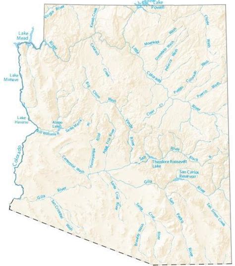 Arizona State Map Places And Landmarks Gis Geography