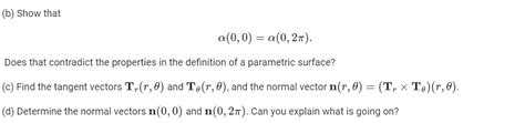 solved consider the parametric surface a d r3 with