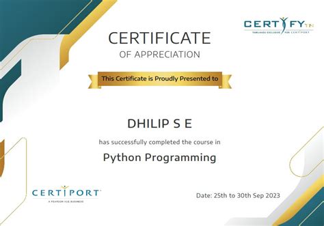 Dhilip S E On Linkedin Pythonprogramming Certiport