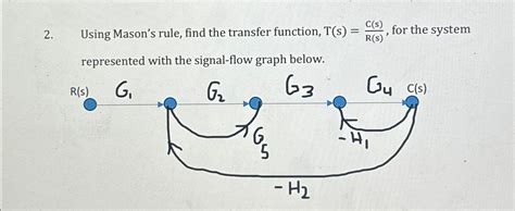 Solved Using Mason S Rule Find The Transfer Function Chegg