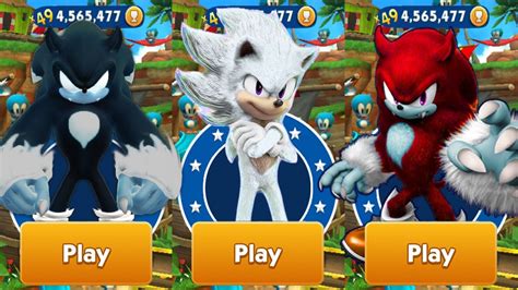 Sonic Dash Movie Hyper Sonic Vs Dark Werehog Vs Red Sonic The Werehog