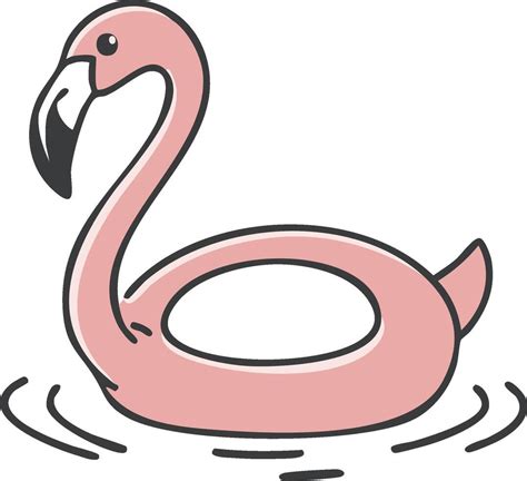 Pink Flamingo Pool Float Swims On Water In Summer Fun Cartoon