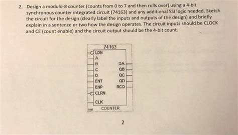 Solved 2 Design A Modulo 8 Counter Counts From 0 To 7 And Chegg Com