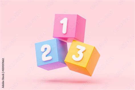Preschool Number 123 Block 3d Icon Isolated On Illustration Background
