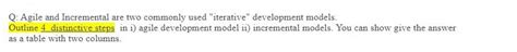 Solved Q Agile And Incremental Are Two Commonly Used Chegg