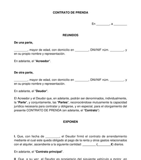 Modelo De Contrato De Prenda Modelo De Contrato De Pr Vrogue Co