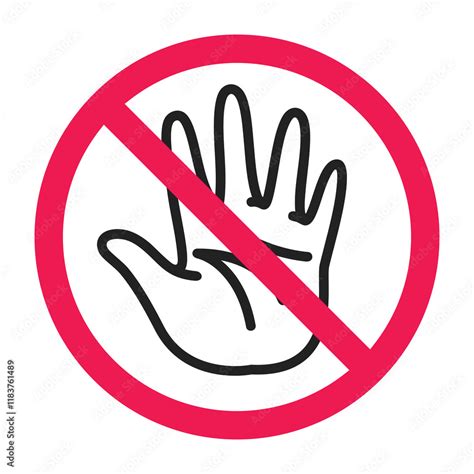 Stock Vektorgrafik „do Not Touch Sign Forbidden Access Symbol Dont