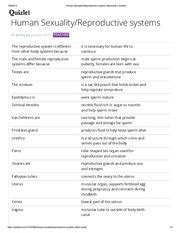Human Sexuality Reproductive Systems Flashcards Quizlet HumanSexuality