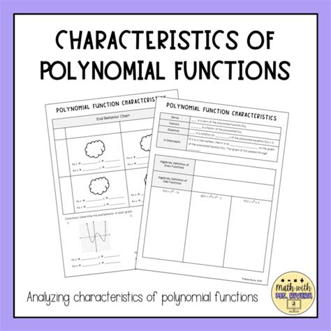 Characteristics Of Polynomial Functions Guided Notes For Algebra 2 Made By Teachers