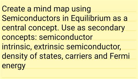 Solved Create A Mind Map Using Semiconductors In Equilibrium