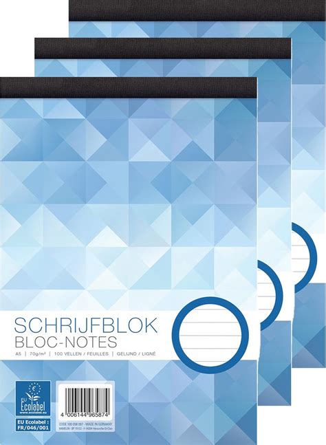Notitieblokschrijfblok Met Lijntjes 3x A5 Papier