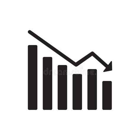 Downward Trend Bar Chart Icon Stock Illustration Illustration Of