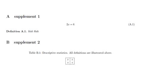 Numbering Naming Definitions And Tables In Appendix Tex Latex