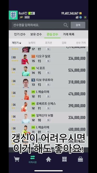 피파4 갱신이 어려울 때 할만한 강화장사 Rush칸 Youtube