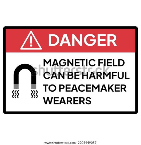 Warning Sign Label Industrial Caution Magnetic Stock Vector Royalty