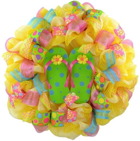 Flip Flop Wreath Summer Door Wreaths For Front Door Outside Present