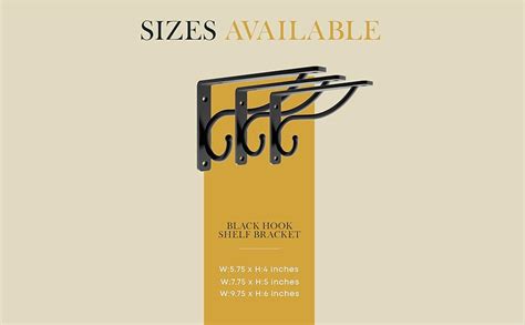 Amazon Com Balin Designs Black Hook Shelf Bracket For 8 And 10 Shelves Hanging Heavy Duty