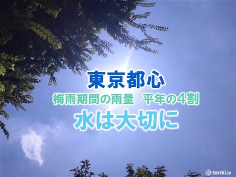 梅雨期間の雨量 東京都心は平年の4割 再び体温超えの危険な暑さ続く 関東の水瓶は気象予報士 福冨 里香 2023年07月23日 日本