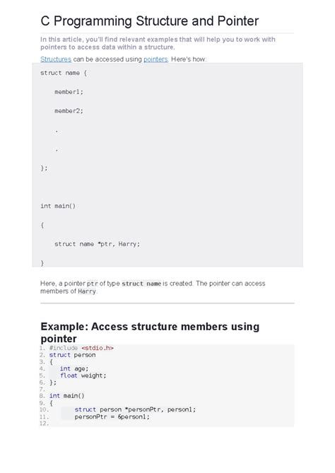 structure tutorial c programming structure and pointer in this