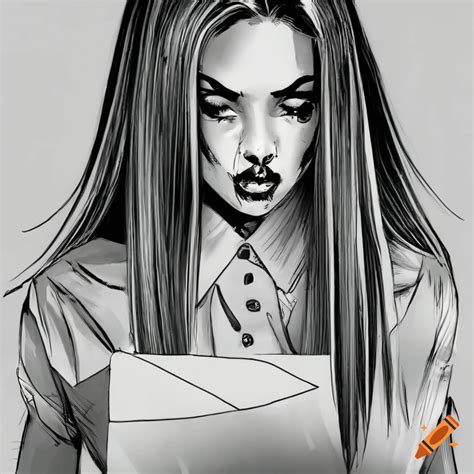 Comic Book Art Of A Blond Woman Reading A Letter