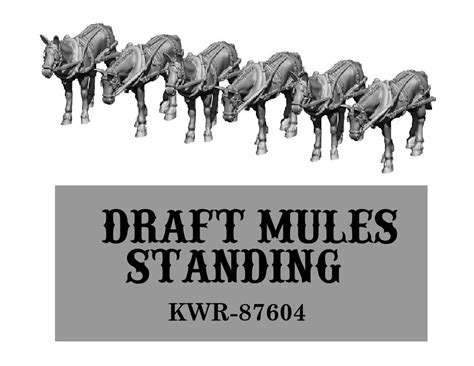 Ho Scale Draft Mules Standing Knuckledusterminiatures