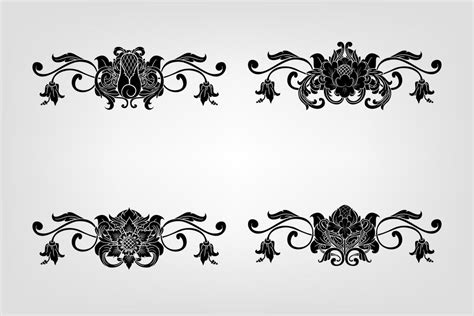 Text Separator Baroque Decoratice Divider Book Typography Ornament