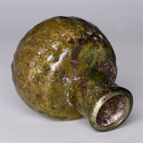 Byzantine Green Glass Jar With Cross Byzantine Antiquities Ancient
