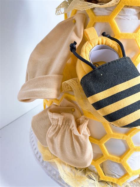 Honey Teddy Bear Diaper Cake Bee Diaper Cake Teddy Bear Etsy
