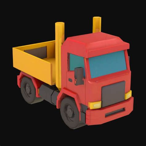 Blocky Red Truck Download Free 3d Models Generated With Meshy Ai By Srtt3000