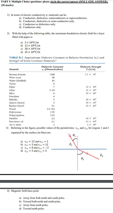 Solved Parti Multiple Choice Questions Please Circle The