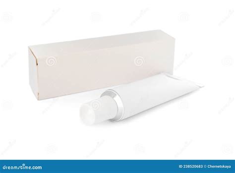 Blank Tube Of Toothpaste And Box On Color Background Royalty Free Stock
