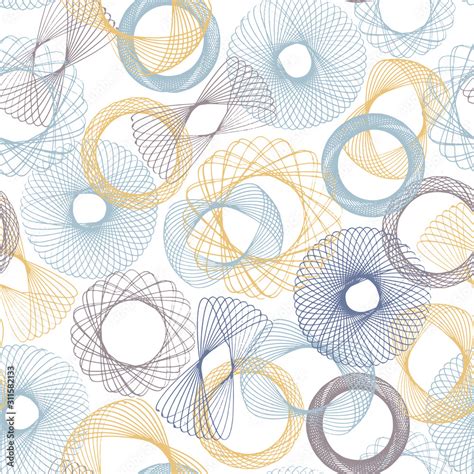 Seamless Geometric Spirograph Patterns Vector Illustration Stock