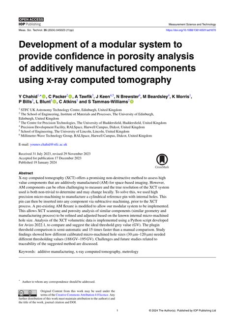 Pdf Development Of A Modular System To Provide Confidence In Porosity