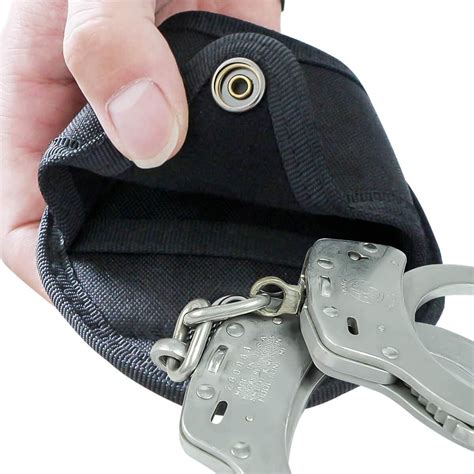 Калъф за белезници с щипка за колан черен материал Cordura полиция